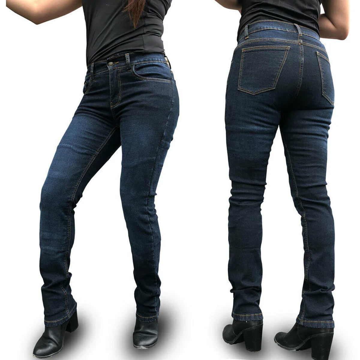 Bikers Gear Australia Womens Motorcycle Jeans Lined with Kevlar Stone