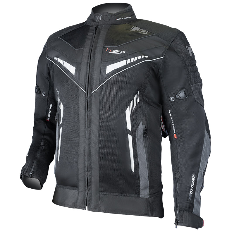 Motodry Motorcycle Textile Jacket All Season Black